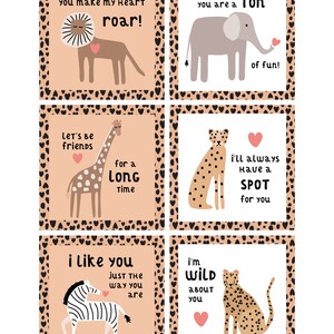 Wild Animal Printable Valentine Cards - Etsy