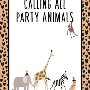 Wild Animals Party Pack - Tan - Etsy