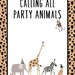Wild Animals Party Pack Tan - Etsy