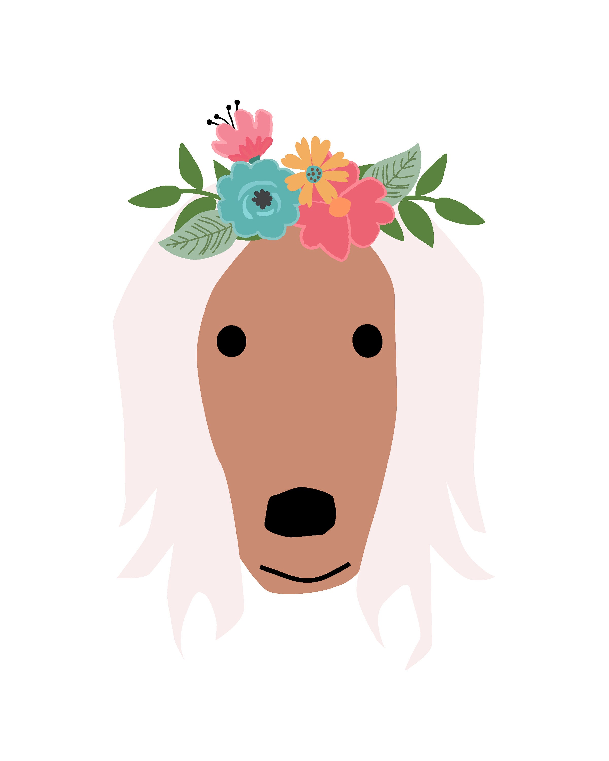 Puppy Dog Faces With Flower Crowns Posters for Party and | Etsy