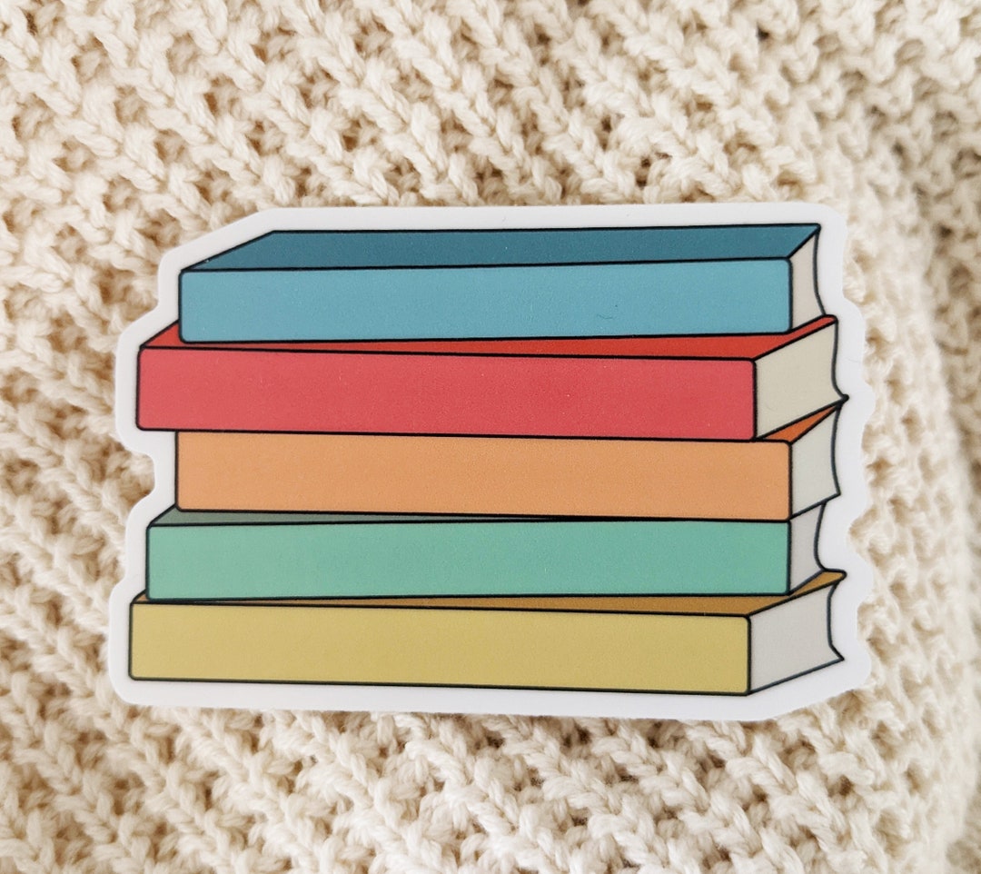 Stack of Books Sticker Waterproof Sticker Teacher Gift - Etsy