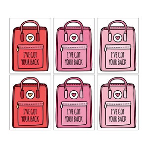 Cute Pink Backpack Valentine's Day Classroom Card Perfect for Adding ...