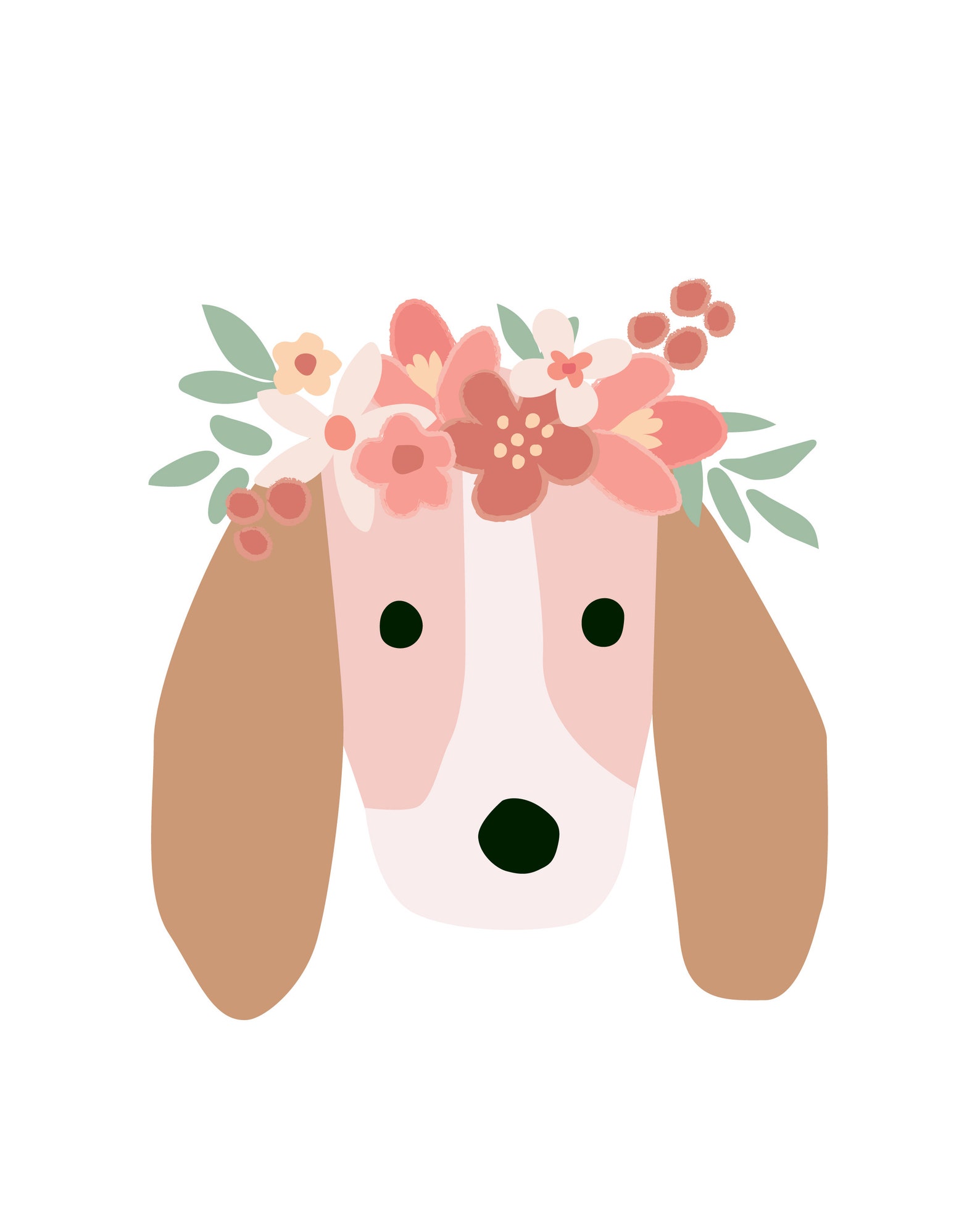 Puppy Dog Faces With Flower Crowns Posters for Party and - Etsy