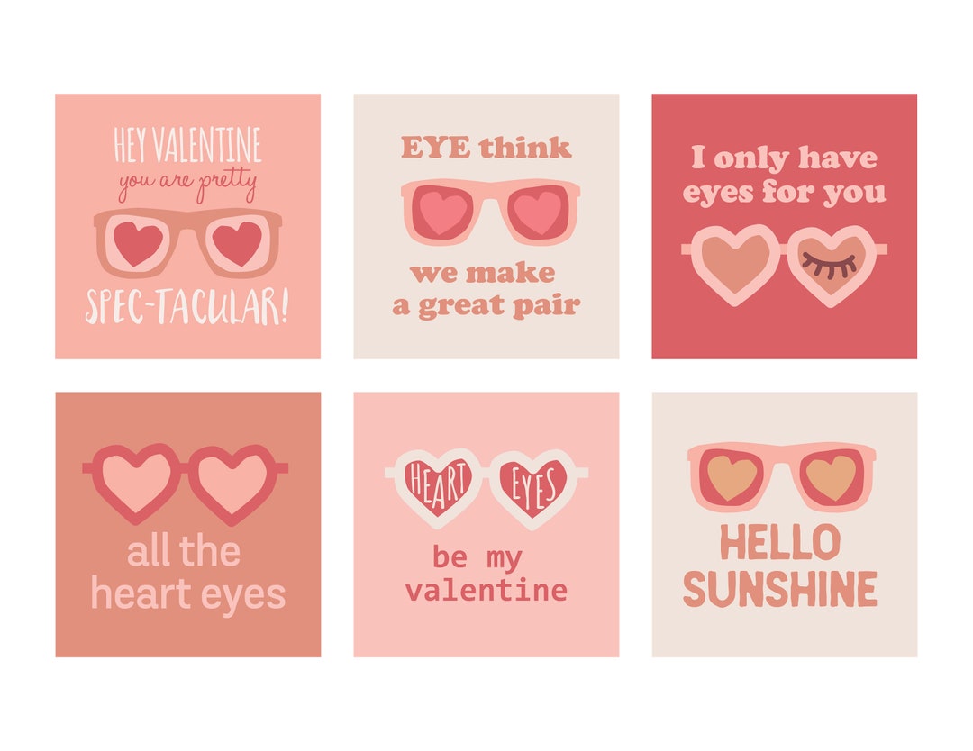 Heart Eyes Printable Valentine Cards - Etsy