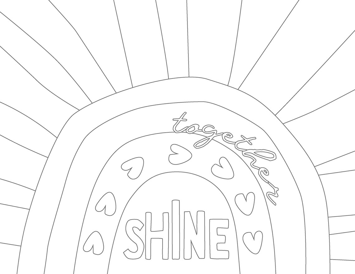 Shine Together Sunshine Hearts Wall Art Cards Tags and | Etsy