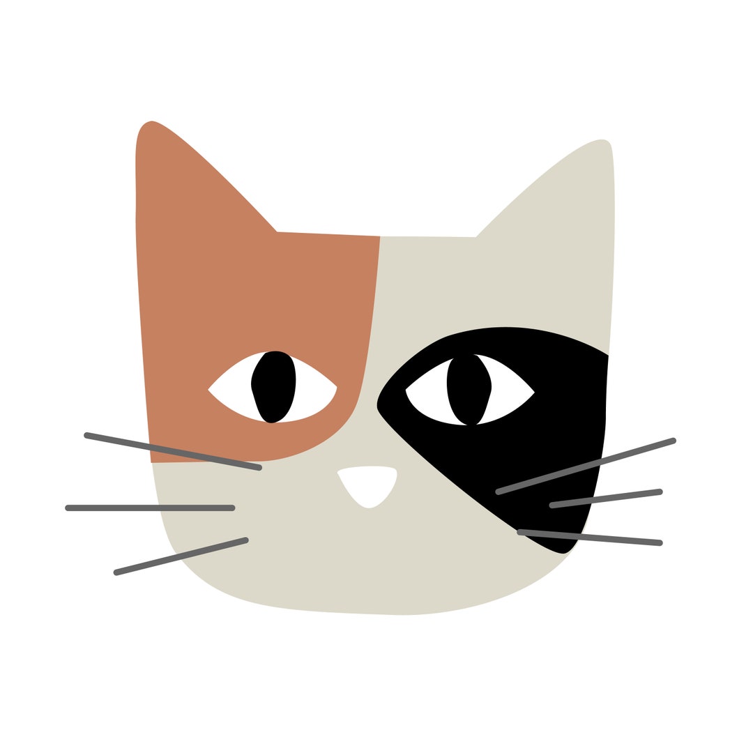 Kitty Cat Faces Simple Cute Neutral Wall Art Posters Cards - Etsy