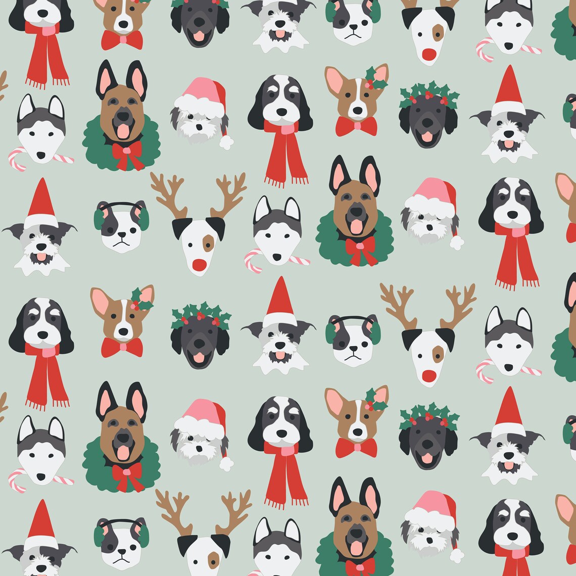 Christmas Puppies Printable Paper or Patterns - Etsy
