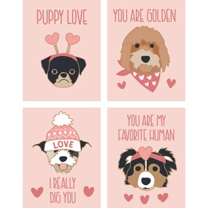 New Puppy Love Digital Printable Valentine's Day Cards - Etsy