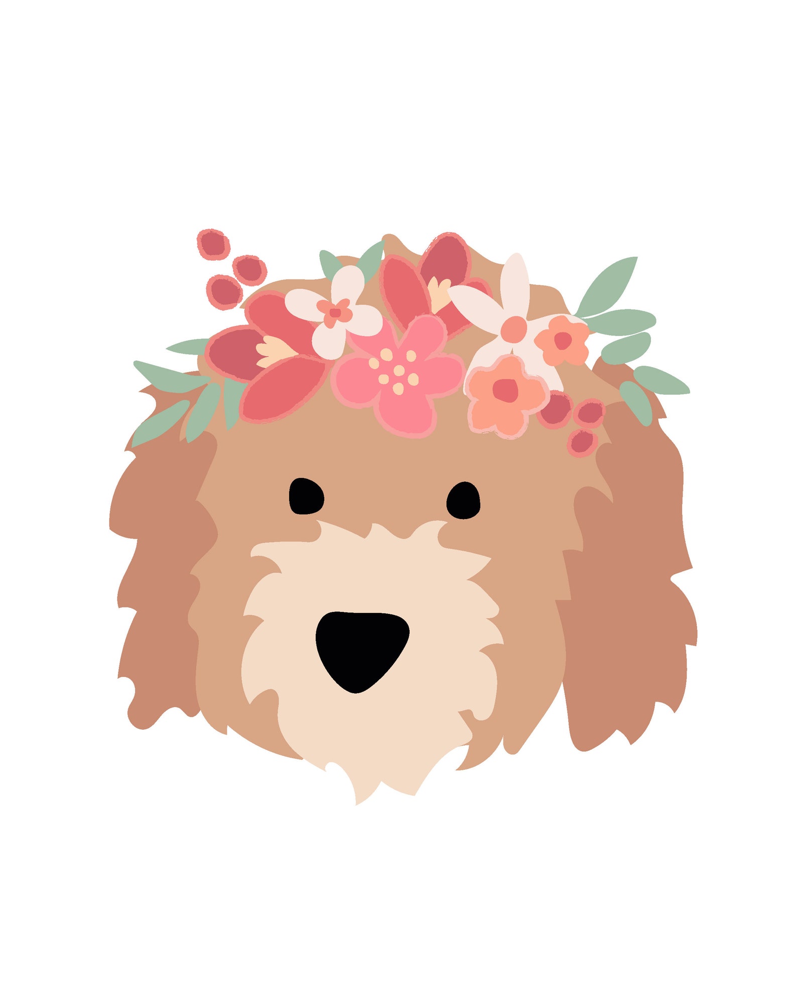 Puppy Dog Faces With Flower Crowns Posters for Party and | Etsy