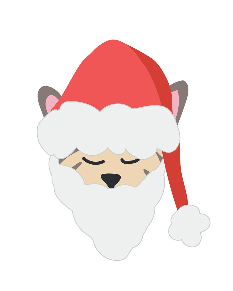 Christmas Kitty Cat Faces Wall Art Posters for Holiday Decor - Etsy