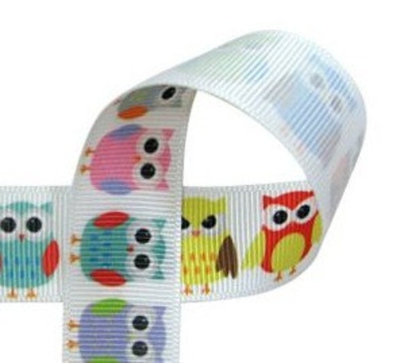 Items similar to OWLS GALORE - Ribbon - 7/8" Grosgrain Ribbon - 5 Yards ...