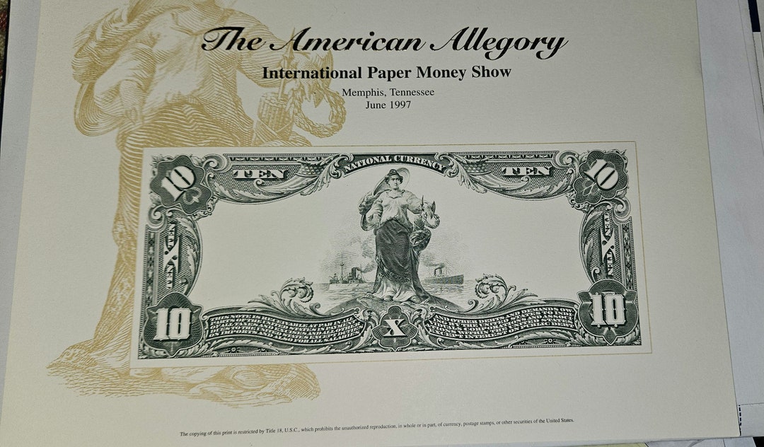 The American Allegory International Paper Money Show Souvenir Sheet - Etsy