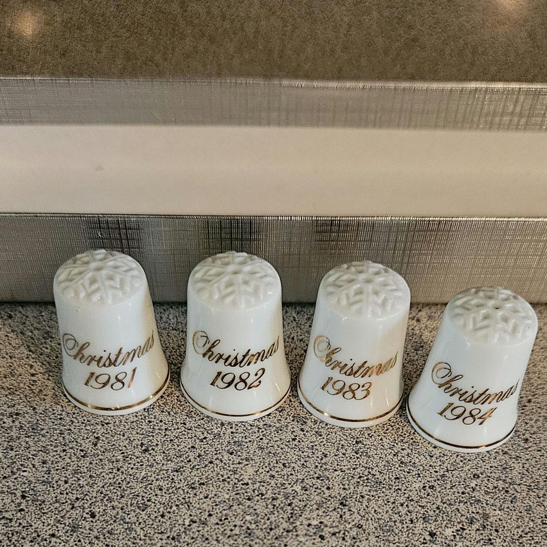 Avon Christmas Thimbles Set of 4 - Etsy