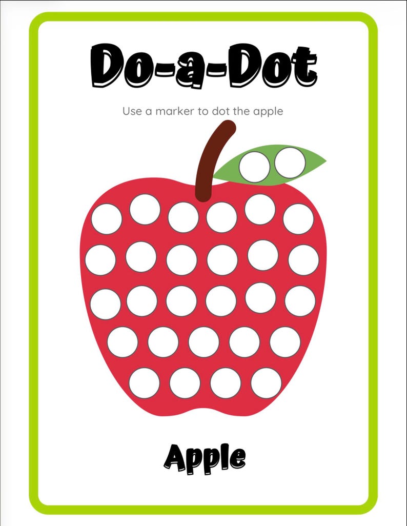 221 Do-a-dot Printable Worksheets | Preschool Alphabet, Animals, Fruits ...