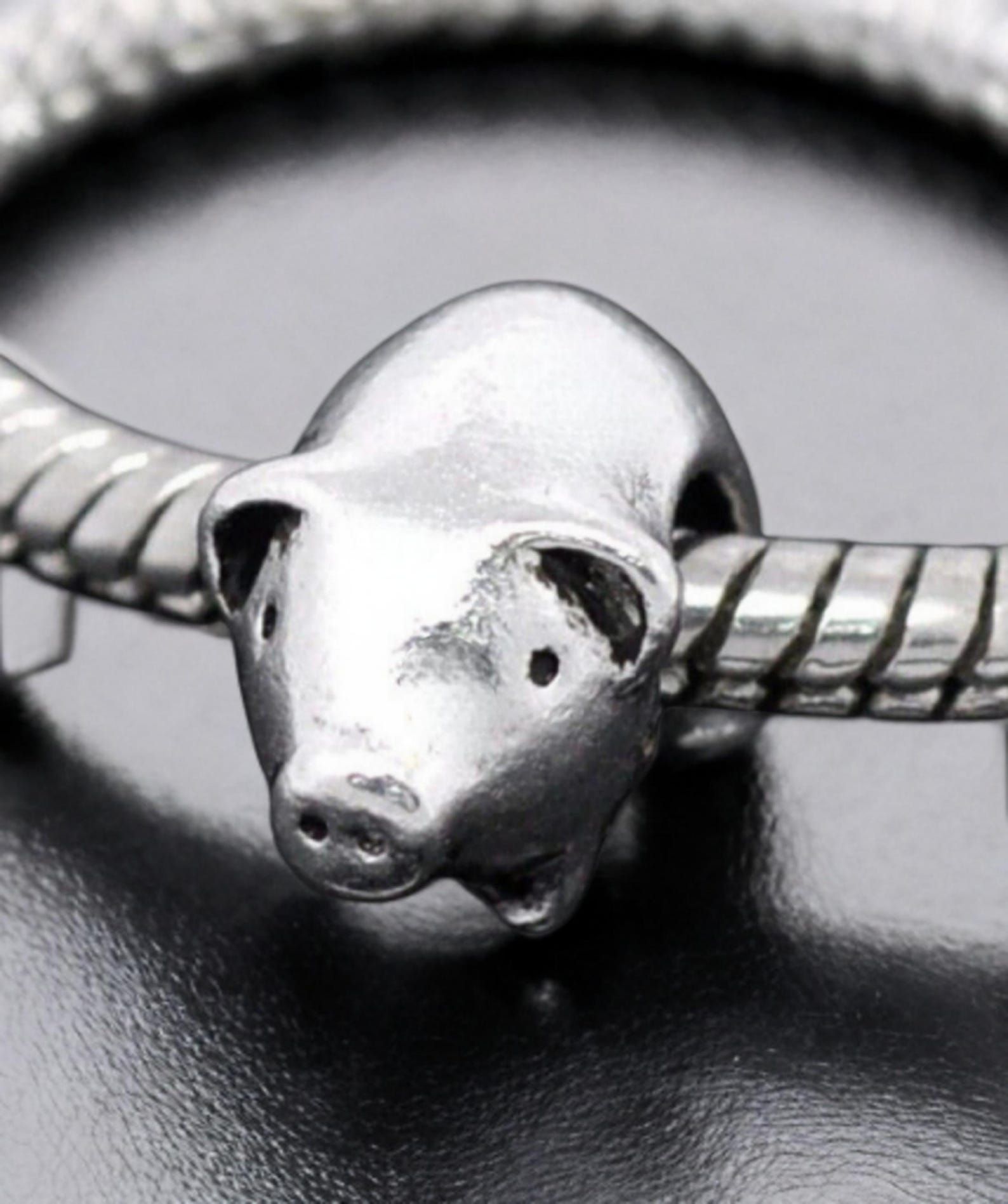 Little Pig Spacer Bead Pig Charm for Bracelets Farm Animal Charms Pig ...