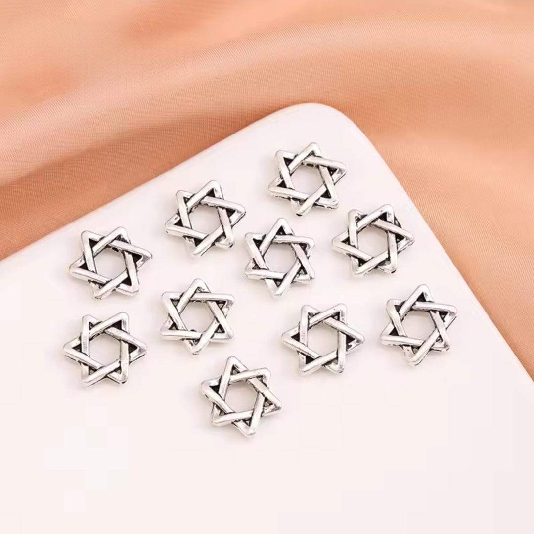 10 Star Bead Frames Star of David Bead Frames Star Spacer Beads Jewelry ...