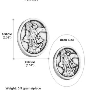 12 Saint Michael Beads Archangel Beads Religious Jewelry Supplies 9x8mm ...