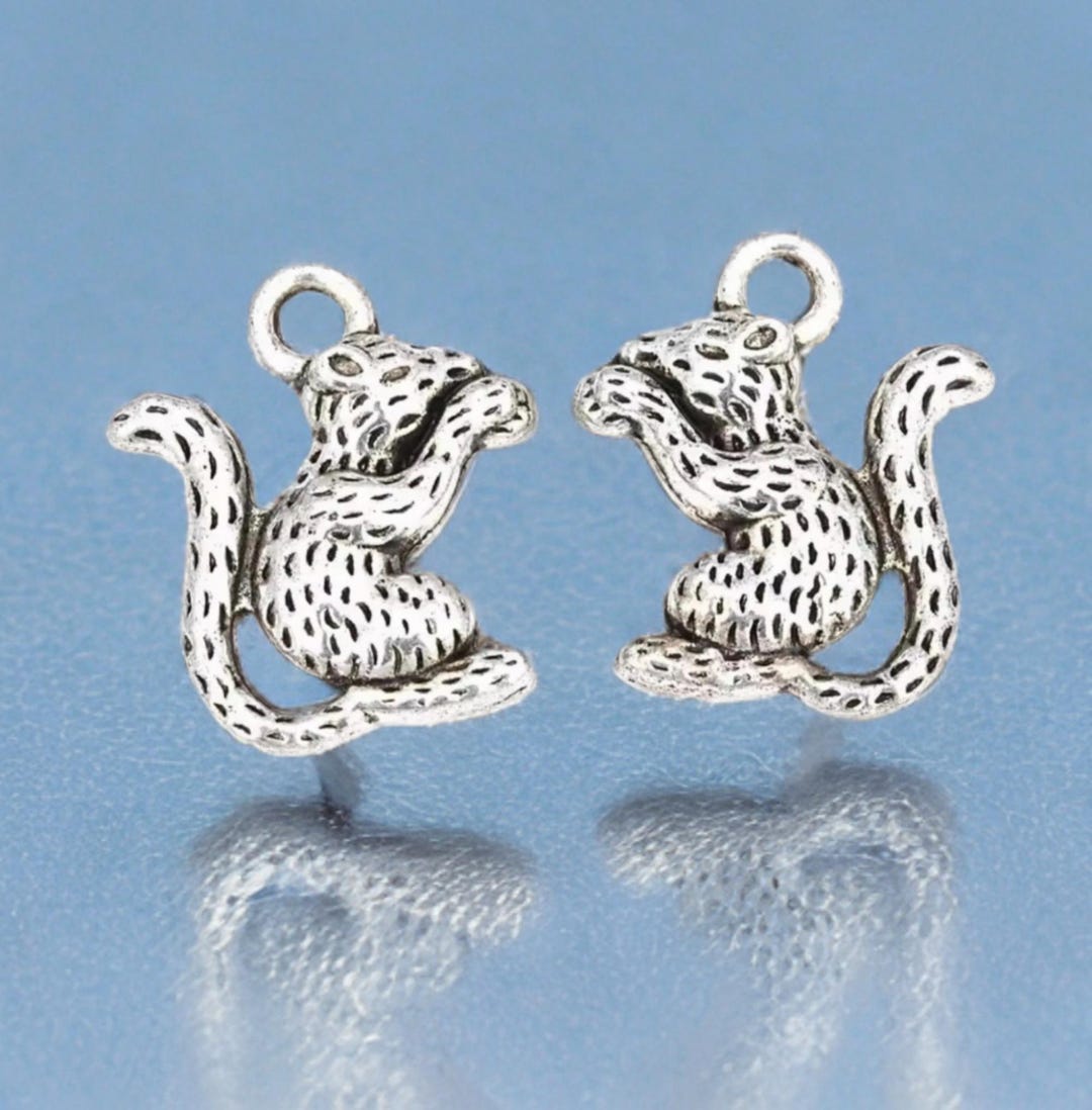 10 Little Squirrel Charms Small 3D Squirrels Forest Animals Acorn Nut ...