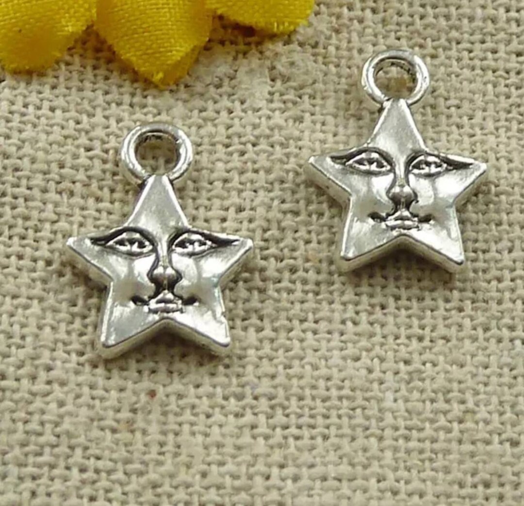 Mini Star Charms Small Star Man Charms Man in the Stars Celestial ...