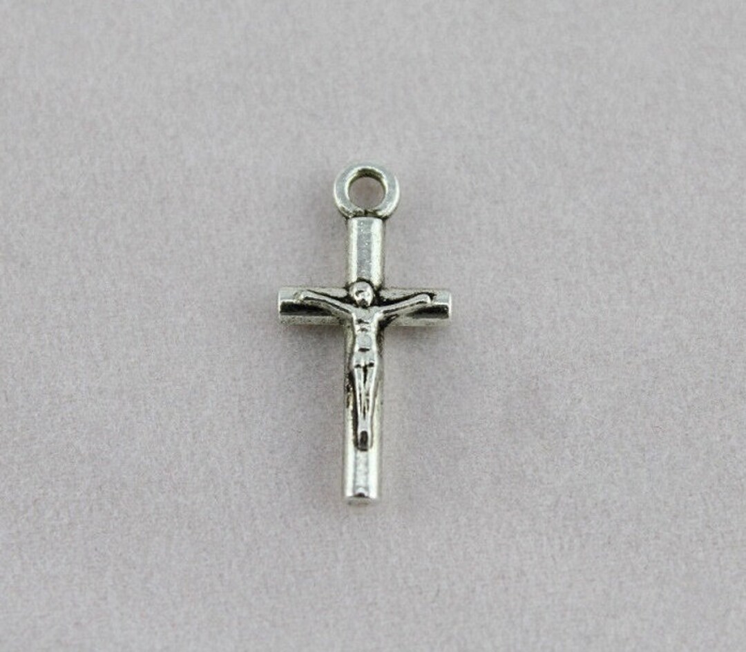 10 Mini Crucifix Charms Christian Faith Very Small Cross Pendants ...