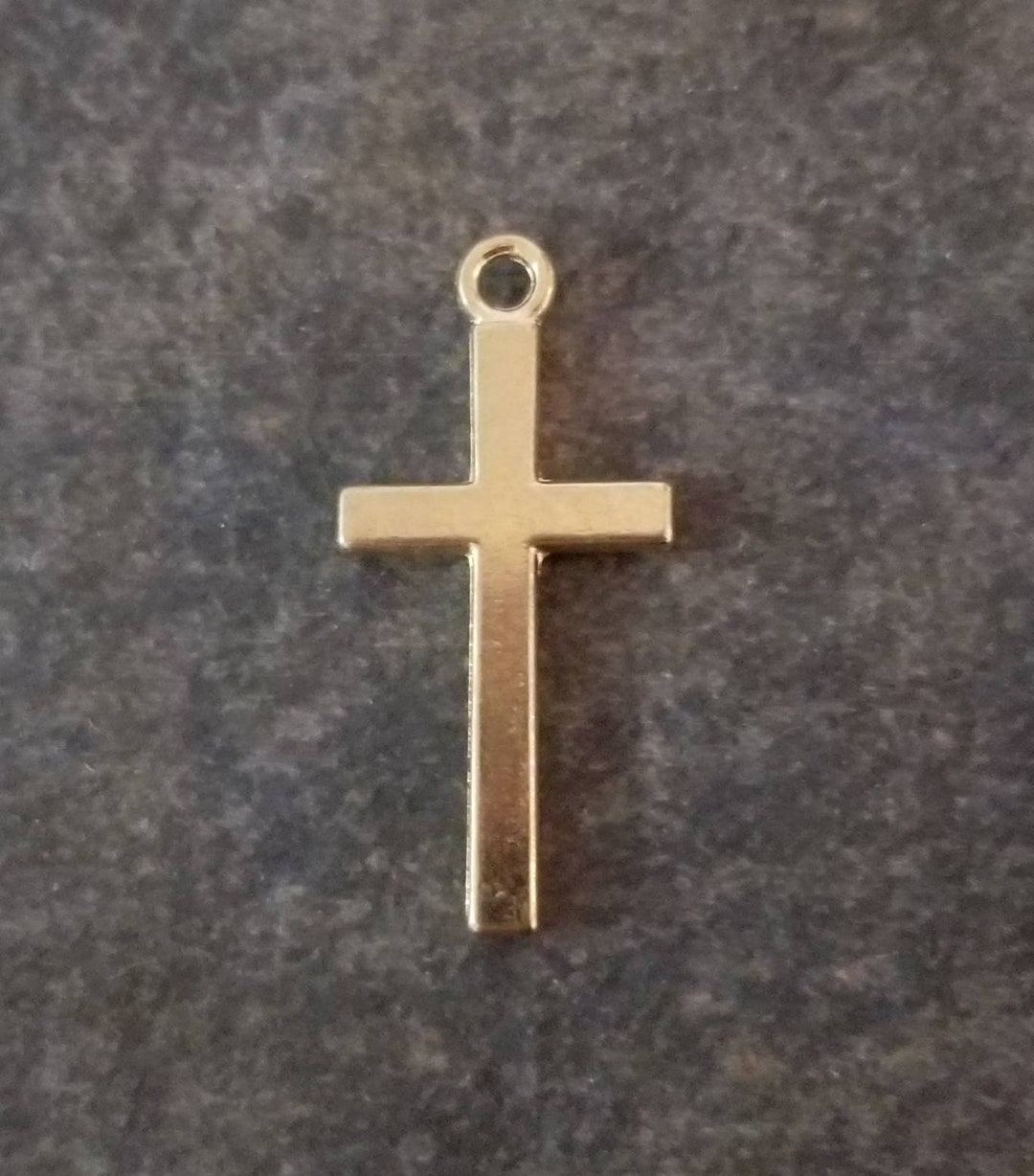 6 Simple Gold Cross Pendants Large Cross Charms Religious Charms Rosary ...