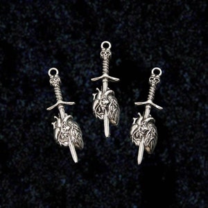 Sword Through the Heart Pendants Long Sword Pendants Gothic Pendants ...