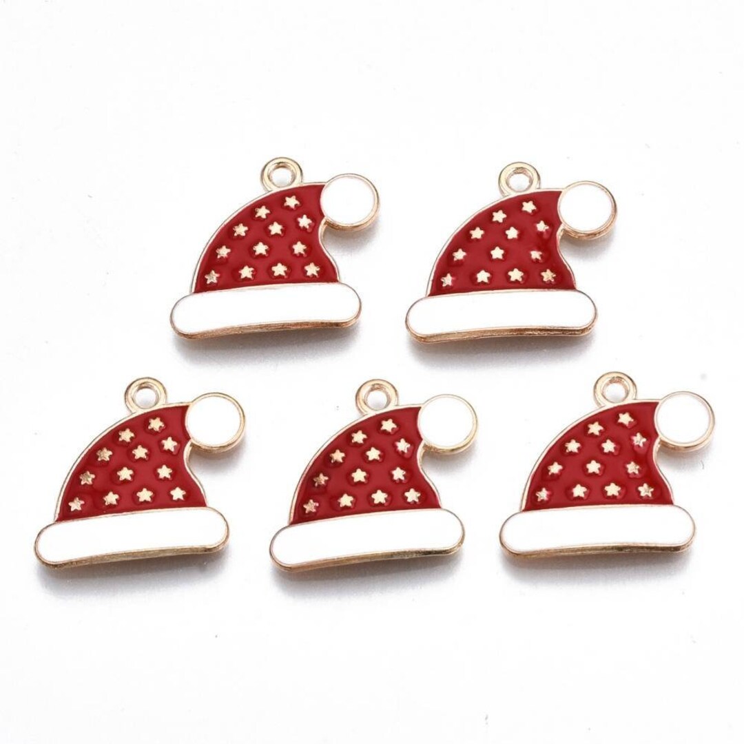 Santa Claus Charms Enamel Santa Hat Charms Enamel Christmas Charms ...