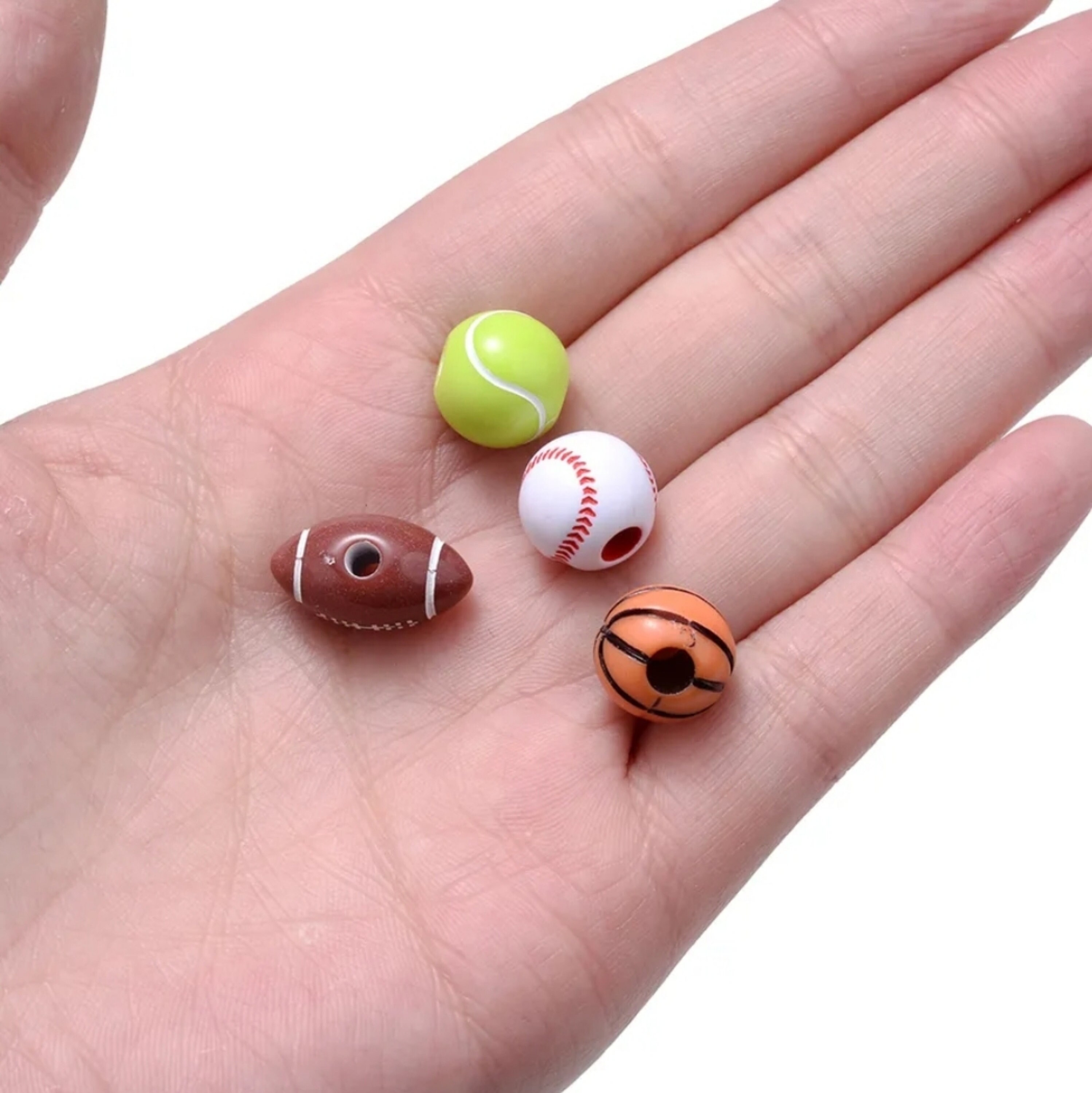 Acrylic Sports Beads Football Softball Baseball Basketball Baseball ...