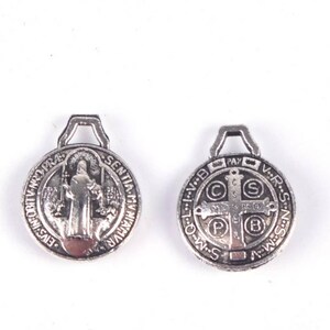 Mini St. Benedict Medals Rosary Parts Rounded Benedictine Charms Tiny ...