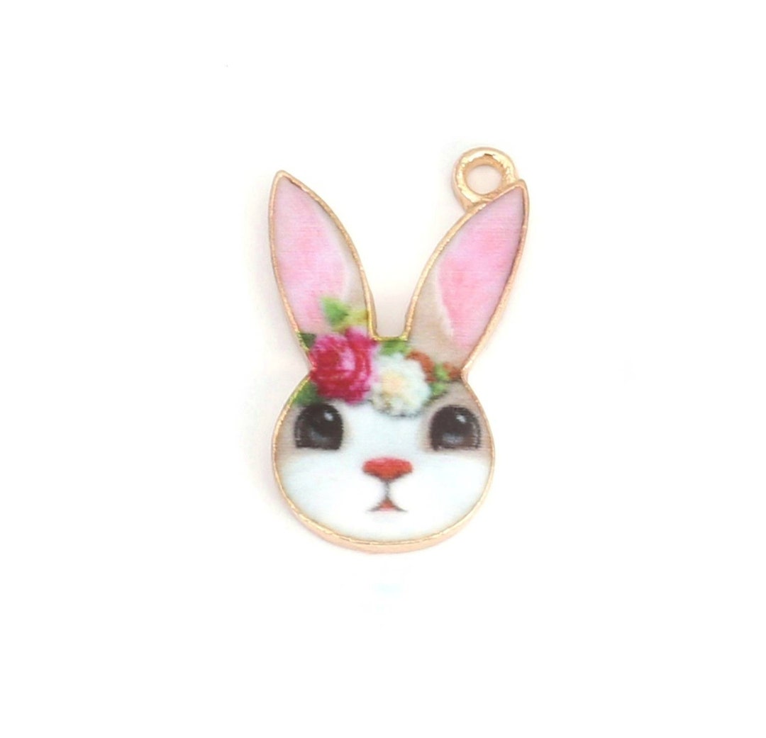 Adorable Enamel Bunny Rabbit Charms Enamel Rabbit Charms Easter Charms ...