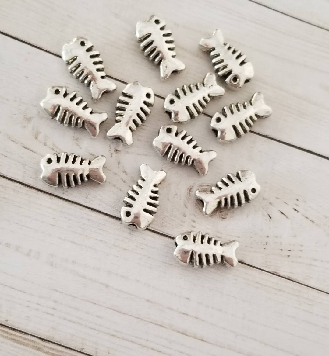 Adorable Fish Bone Spacer Beads Fishbone Beads Fish Beads Fishing Beads ...
