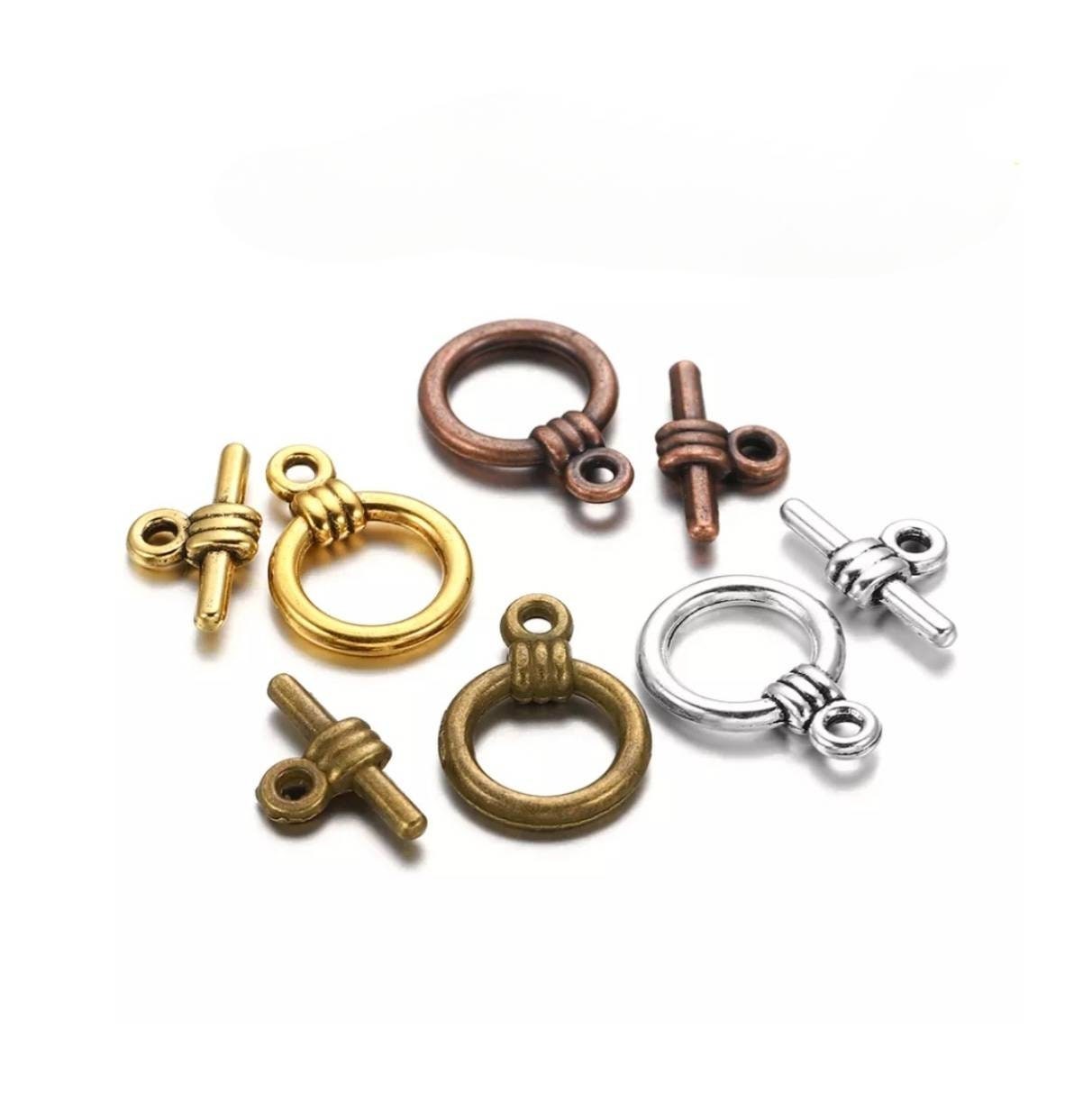 5 Sets of Mini Toggle Clasps Bracelet and Necklace Fasteners Antique ...