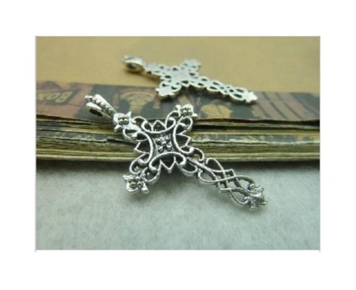 Beautiful Ornate Gothic Cross Pendants Filigree Silver Crosses - Etsy