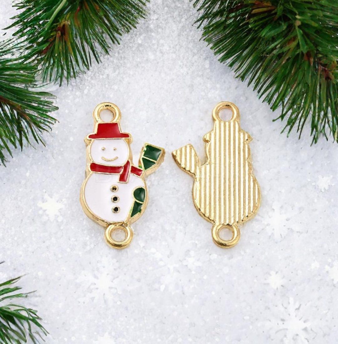 Enamel Snowman Connectors Snowman Charms With 2 Loops Great for ...