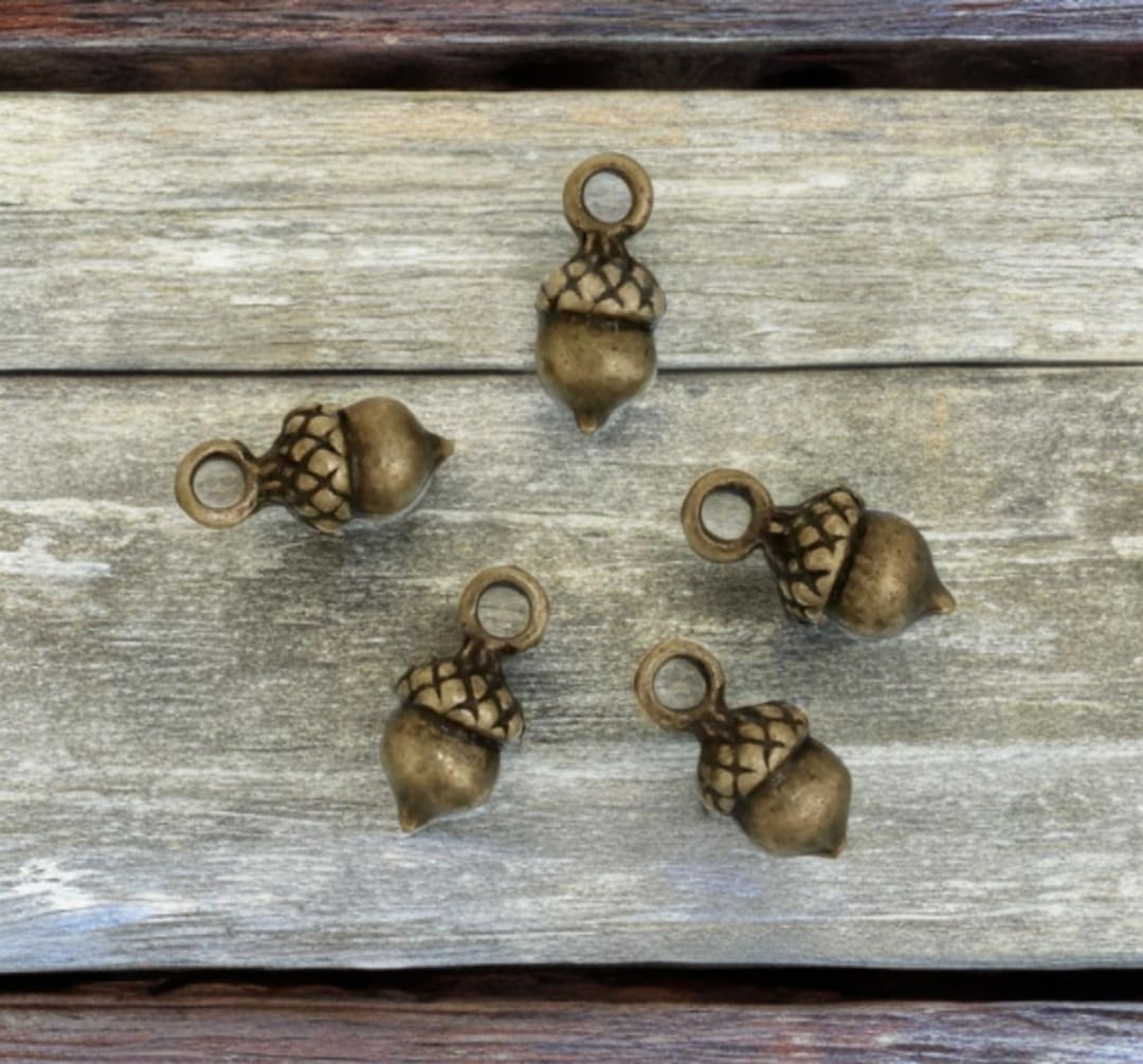 10 Bronze Acorn Charms Mini Bronze Acorns Fall Charms Acorn Findings ...