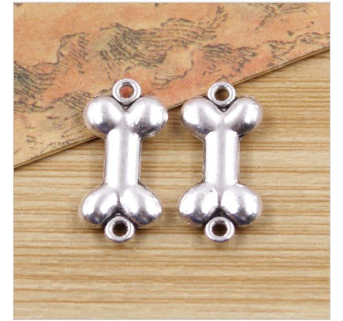 Bone Connectors Silver Bronze or Gold Bone Charms Dog Bone - Etsy