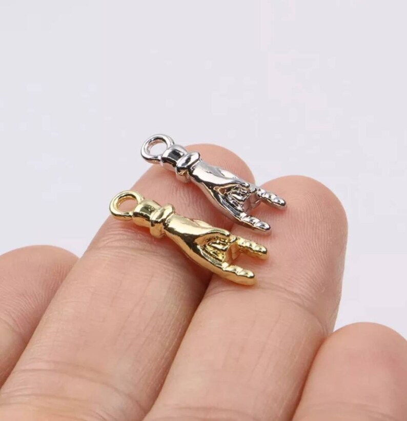 Mini Hand Charms Sign of Horns Protection From Sickness or Bad Luck ...