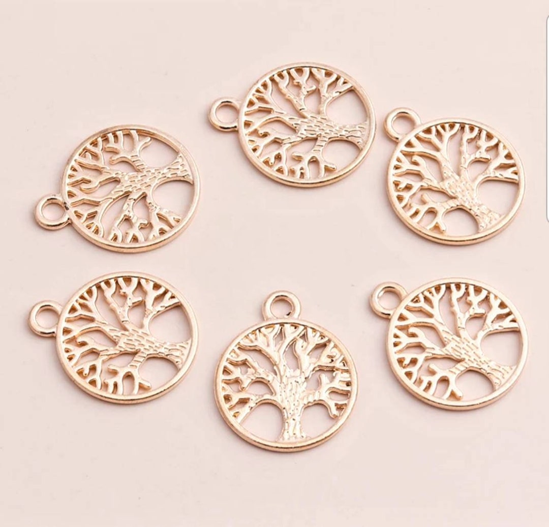 10 Tree Charms Light Gold Tree Charms Nature Charms Jewelry Supplies ...