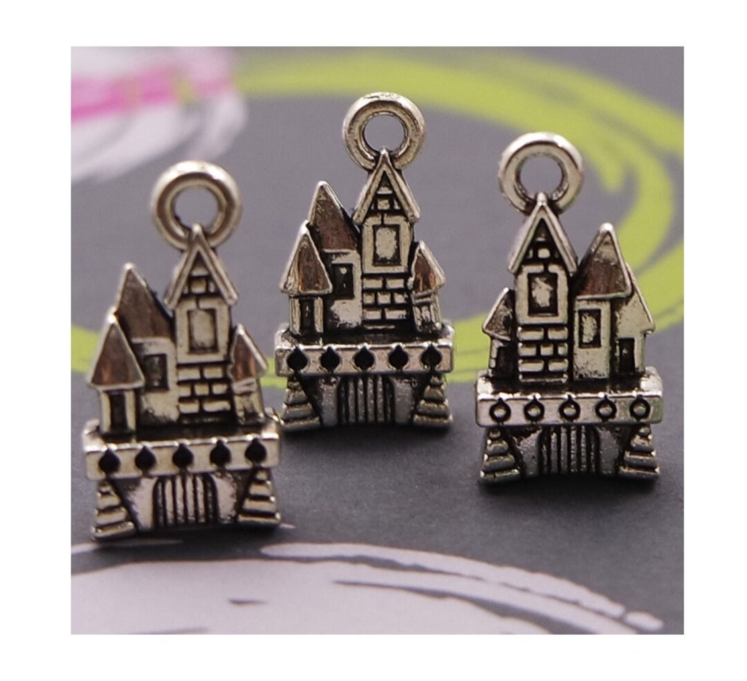 Fairytale Castle Charms Pendants Detailed Silver Princess Charms Sand ...