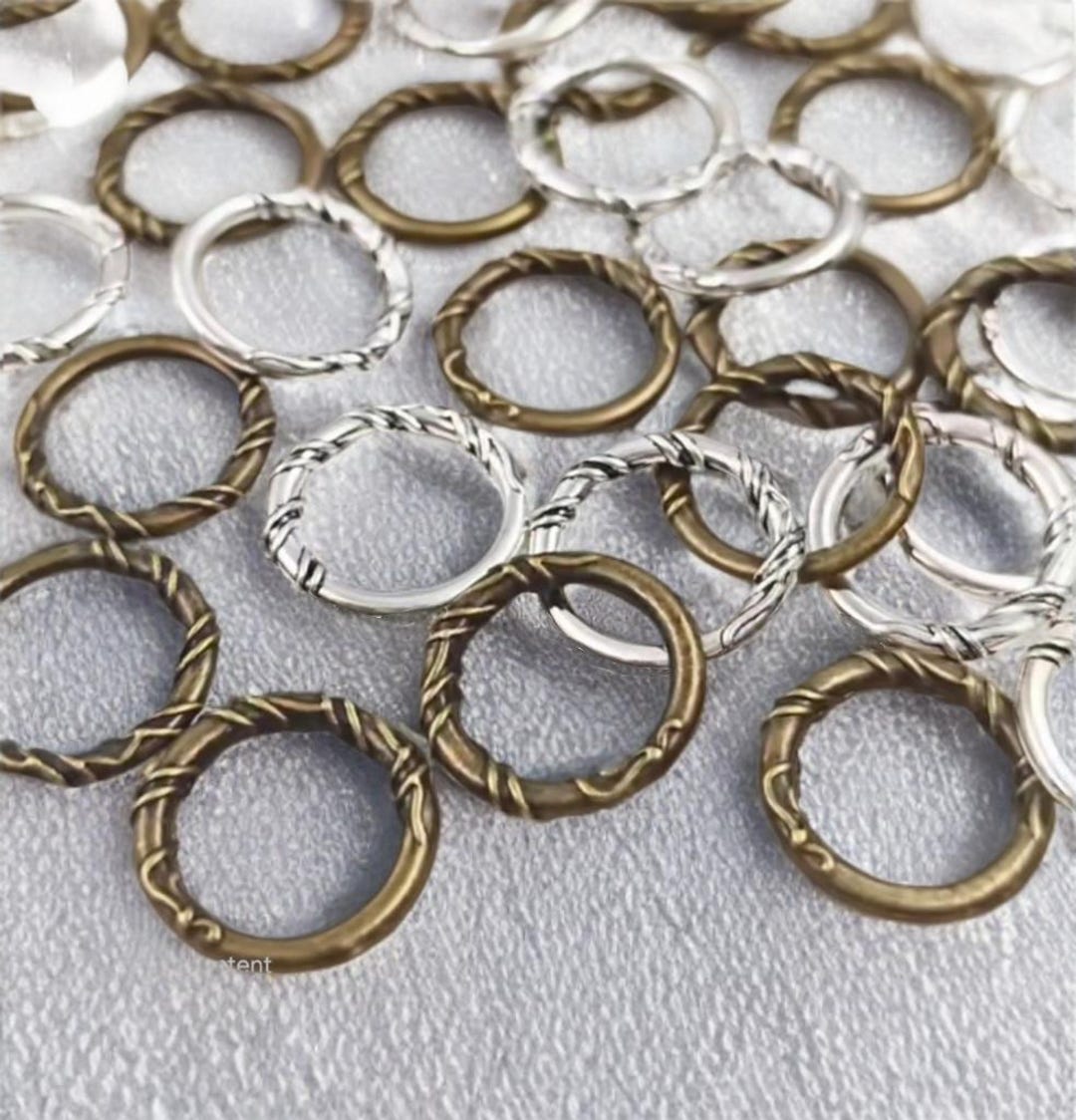12 Small Linking Rings Bronze or Silver Ring Connectors With Wrap ...