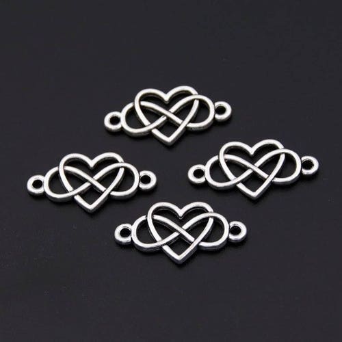 Infinity Heart Connectors Never Ending Love Charms Small - Etsy