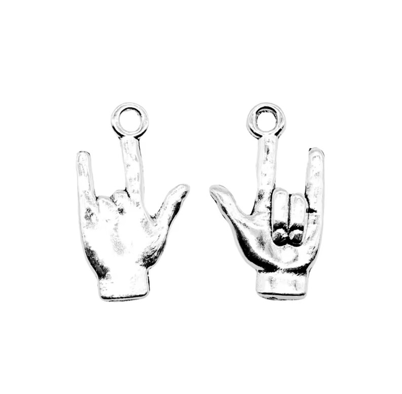 I Love You Charms ASL Hand Charms Sign Language BULK Charms Jewelry ...