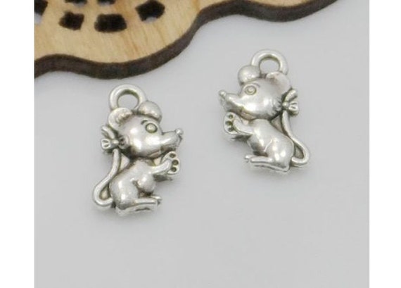 12 Tiny Mouse Charms Mini Mice with Cheese Some Shipments | Etsy