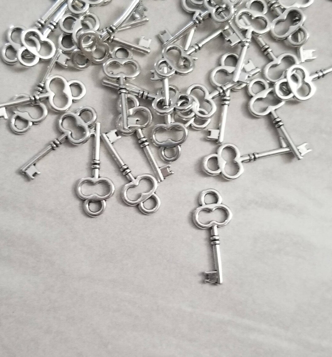 12 Darling Little Key Charms Mini Keys Key Embellishments Jewelry ...