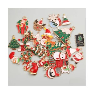 Enamel Christmas Charms Colorful Assortment of Holiday Jewelry Supplies ...