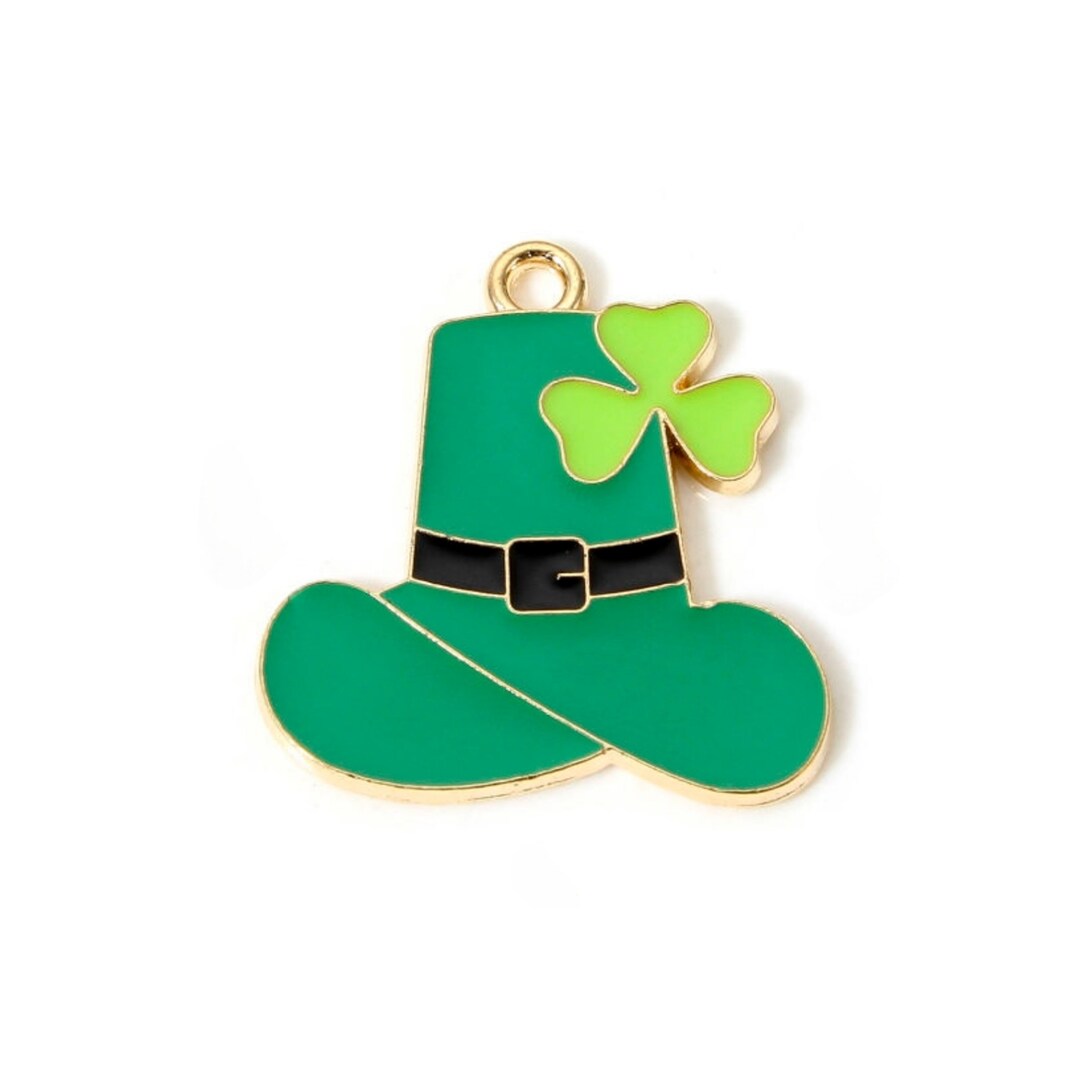 Leprechaun Charms St. Patrick's Day Charms Green Enamel Leprechaun Hat ...