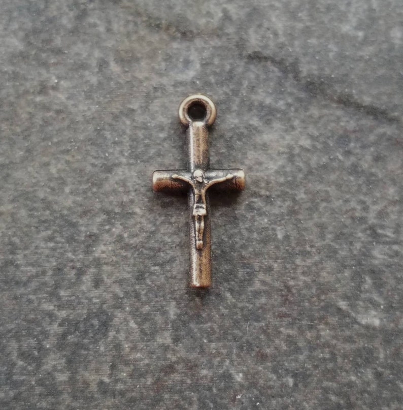 10 Mini Deep Copper Crucifix Charms Christian Faith Very Small - Etsy
