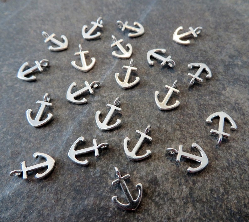 12 Tiny Anchor Charms Mini Anchors Nautical Beach Ocean Sea - Etsy