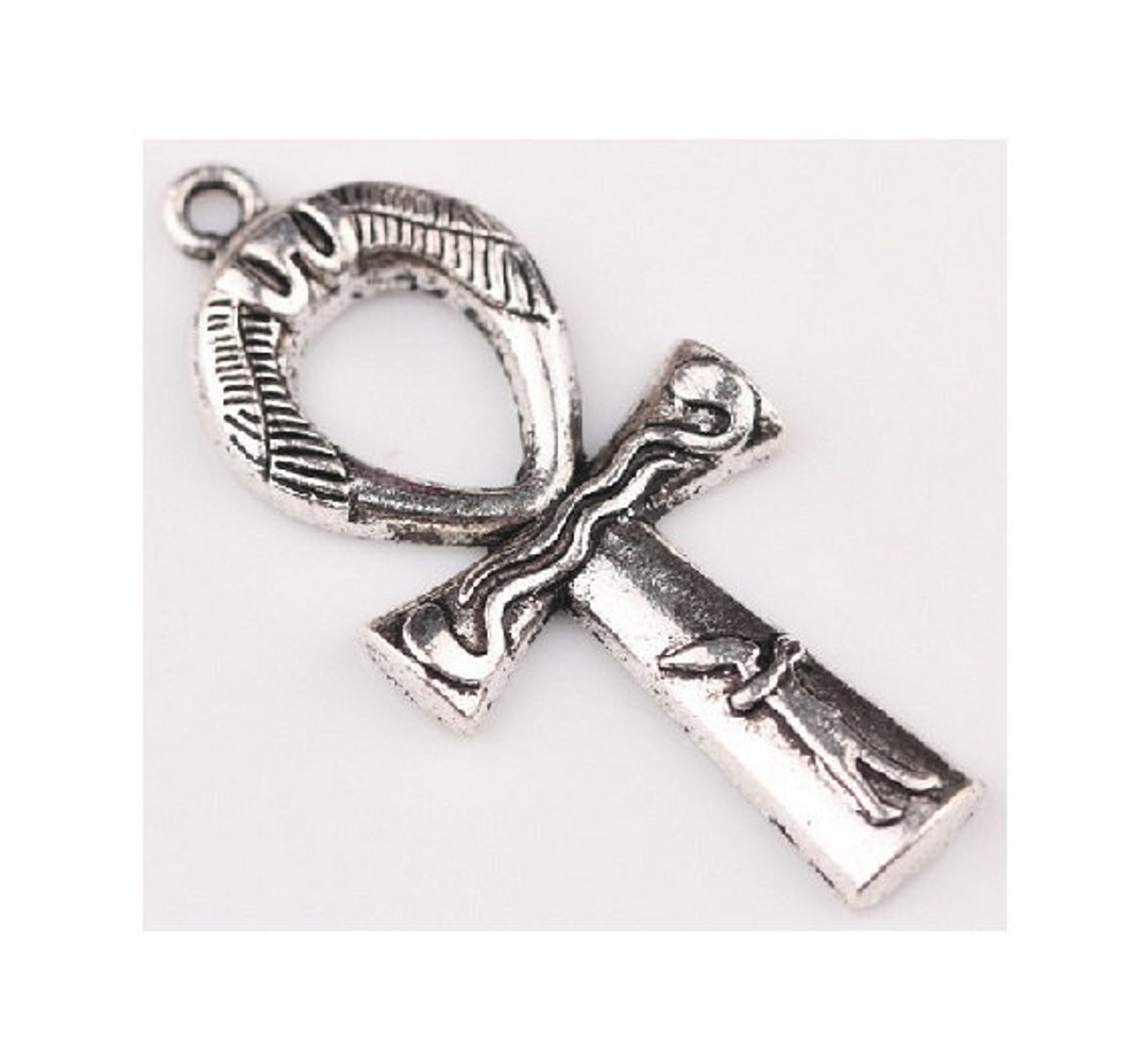 2 Ankh Pendants with Egyptian Motif Well Crafted Large Charms - Etsy Italia