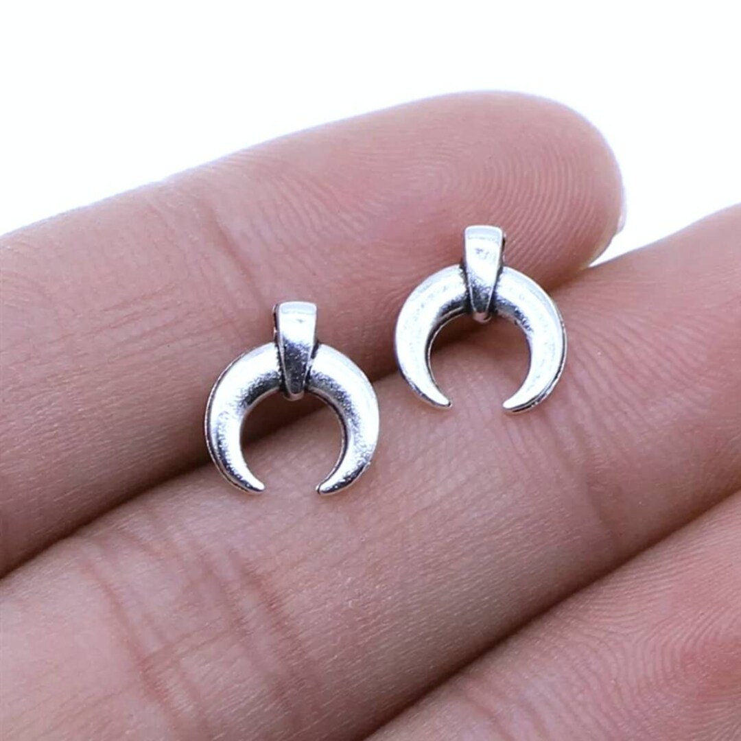 Tiny Crescent Horn Charms Crescent Moon Charms Boho Charms Mini ...